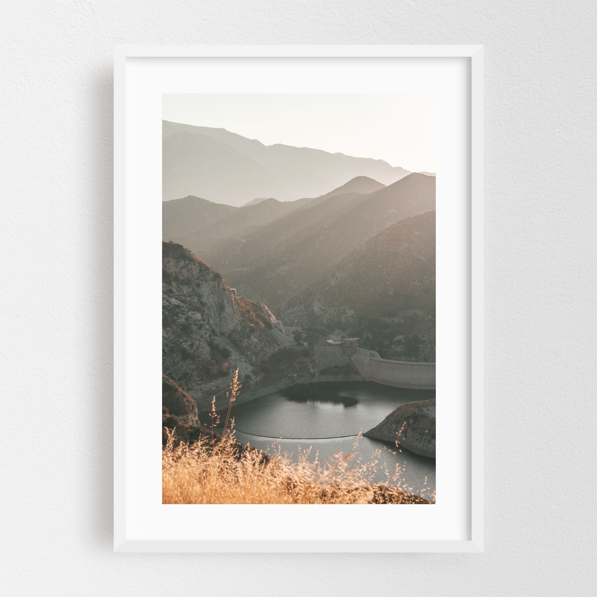 Big Tujunga Dam Overlook 02 - California Photography White Framed Wall ...