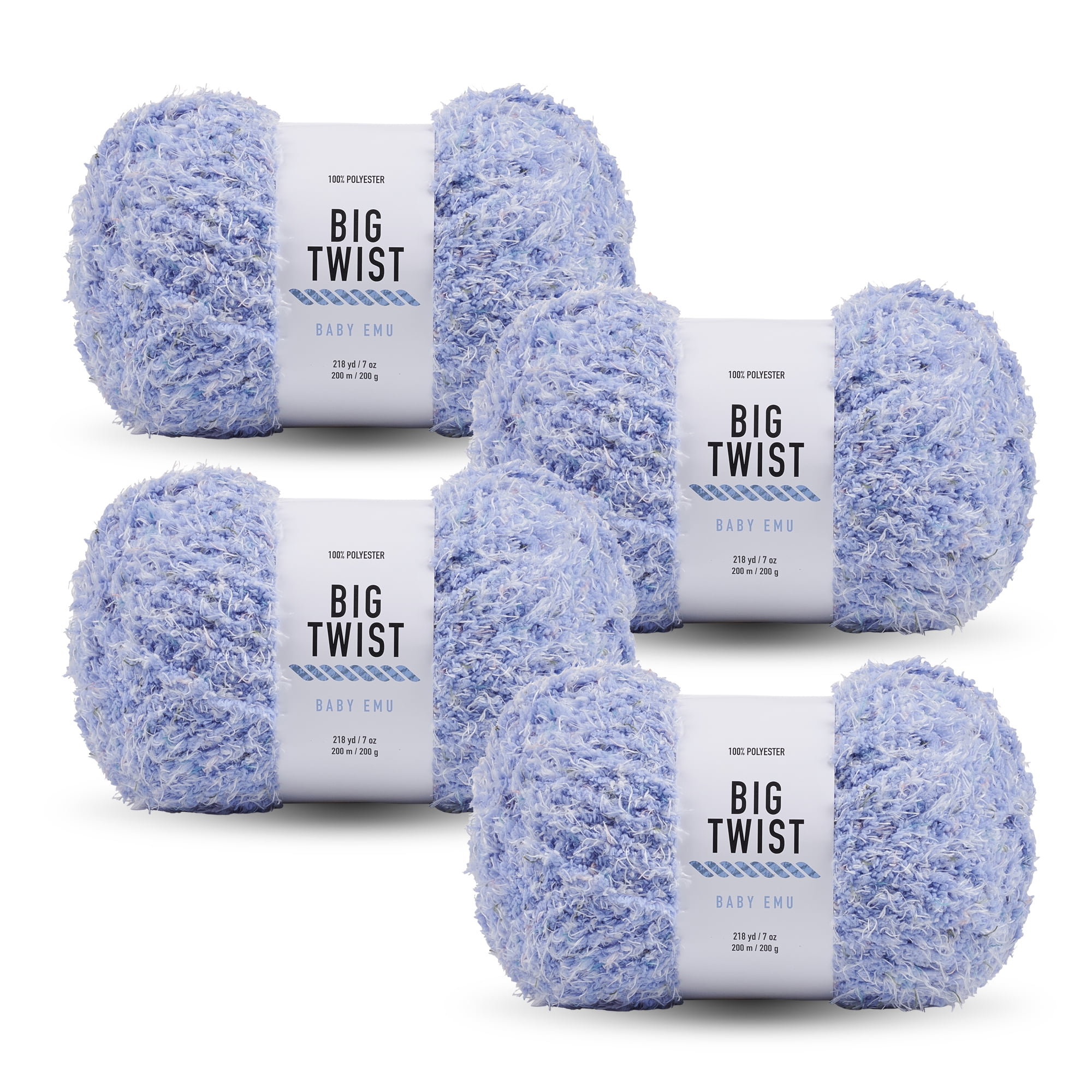 Big Twist Baby Emu 4 Pack Bulky Polyester Yarn, Baby Beluga, 218 yd, 7 ...