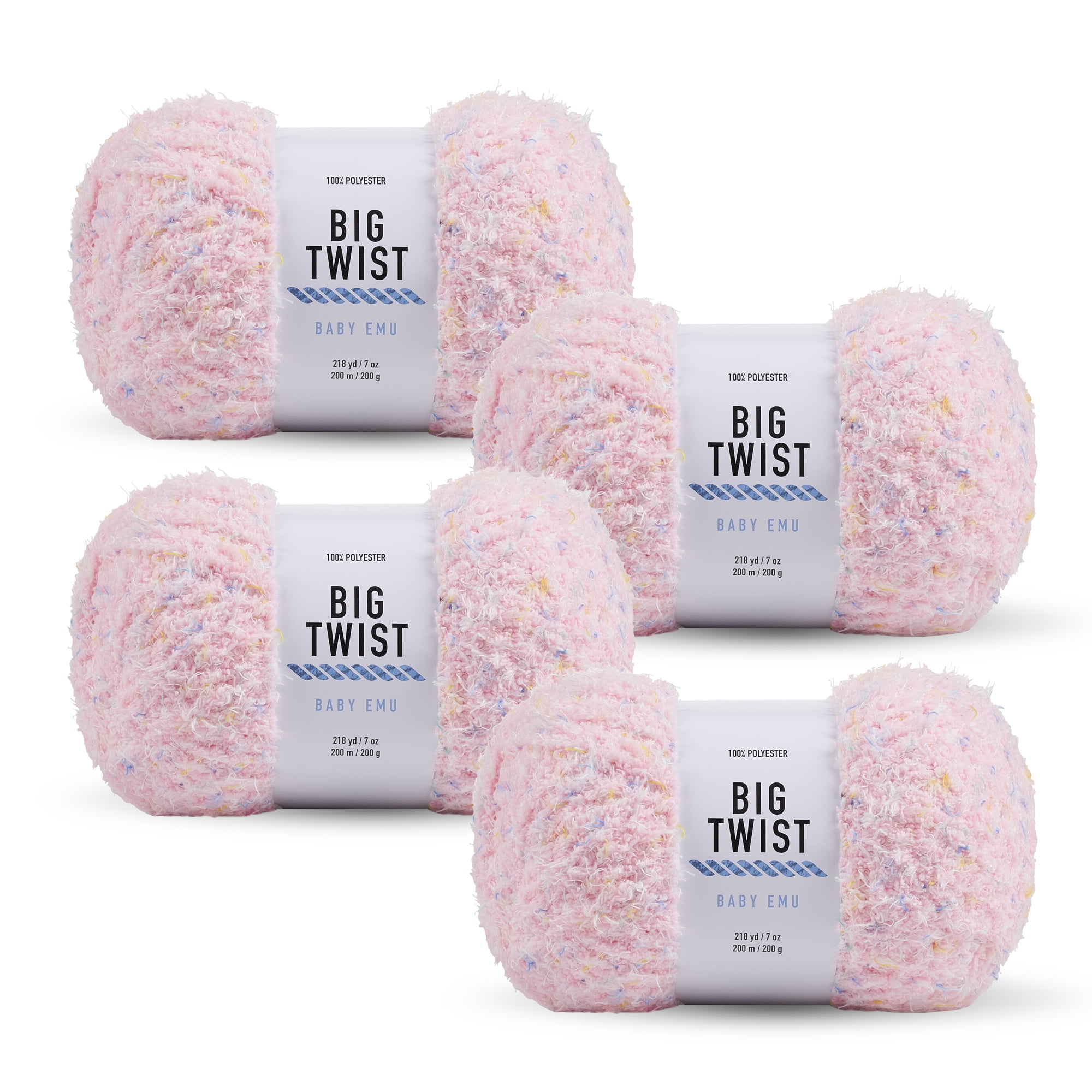 Big Twist Baby Emu 4 Pack Bulky Polyester Yarn, Flaminget, 218 yd, 7 oz ...