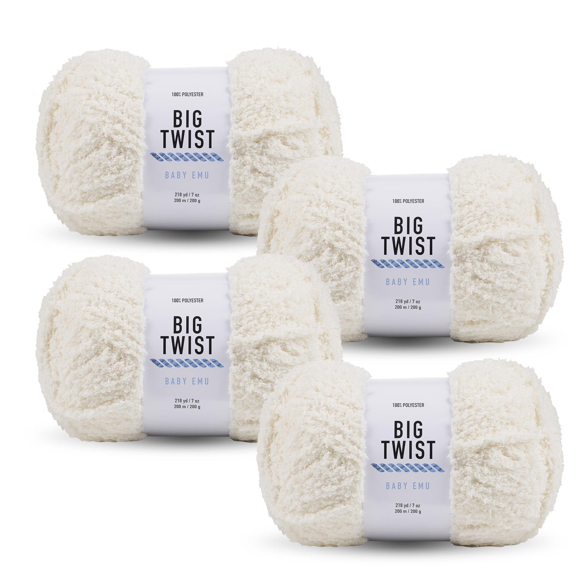 Big Twist Baby Emu 4 Pack Bulky Polyester Yarn, Vanilla Cake, 218 yd, 7 ...