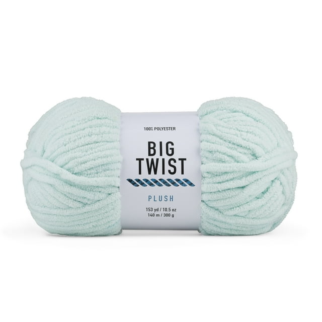 Big Twist Plush 4 Pack Super Bulky Polyester Yarn, Mint, 153 yd, 10.5 ...