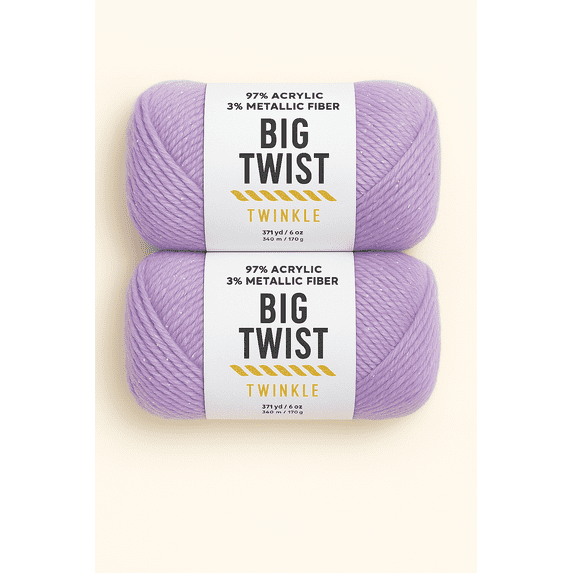 Big Twist Twinkle Yarn Bundle- 2 Pack Light Purple - Walmart.com