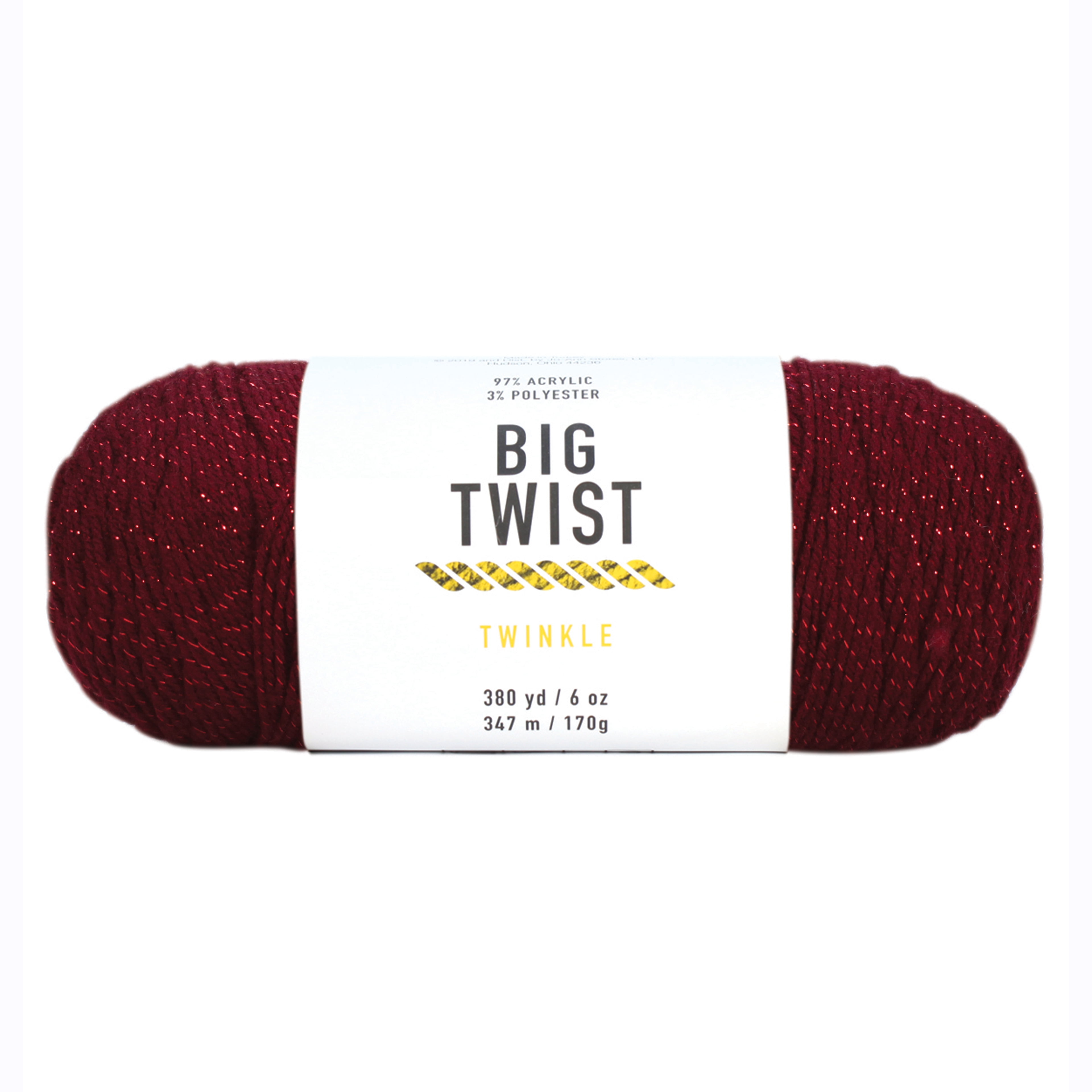 Big Twist Twinkle Yarn, Medium Worsted Sparkle Acrylic Blend, Assorted ...