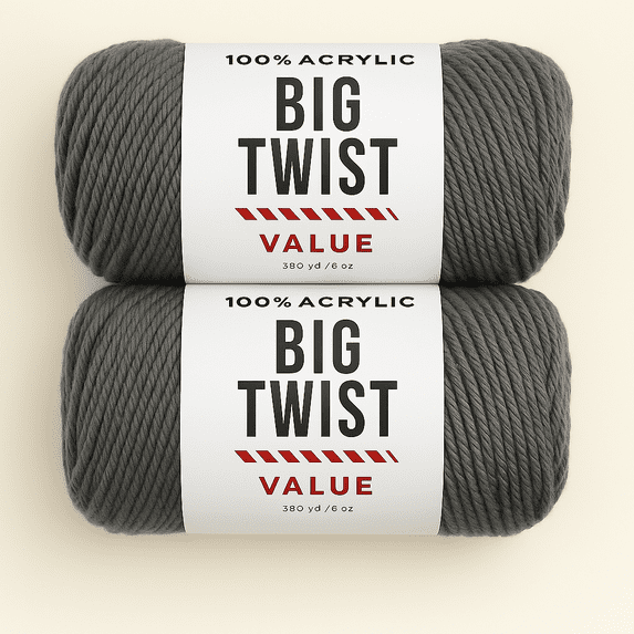 Big Twist Value Yarn Bundle- 2 Pack Titanium Grey - Walmart.com