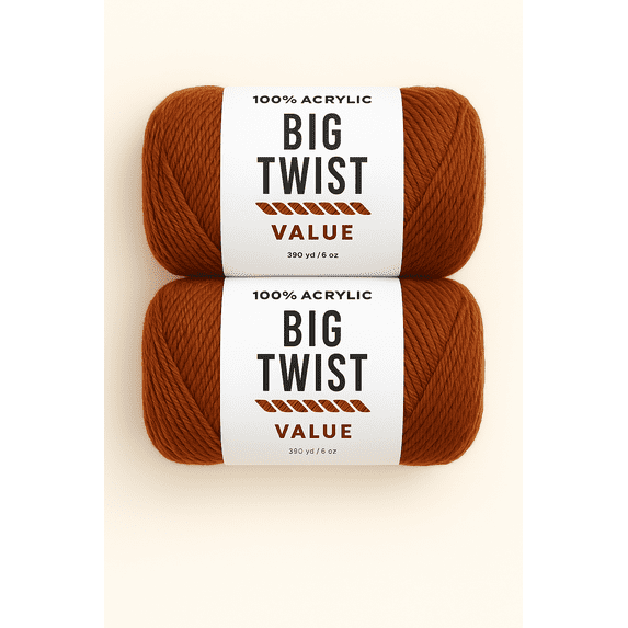 Big Twist Value Yarn Bundle- 2 Pack in Rust - Walmart.com