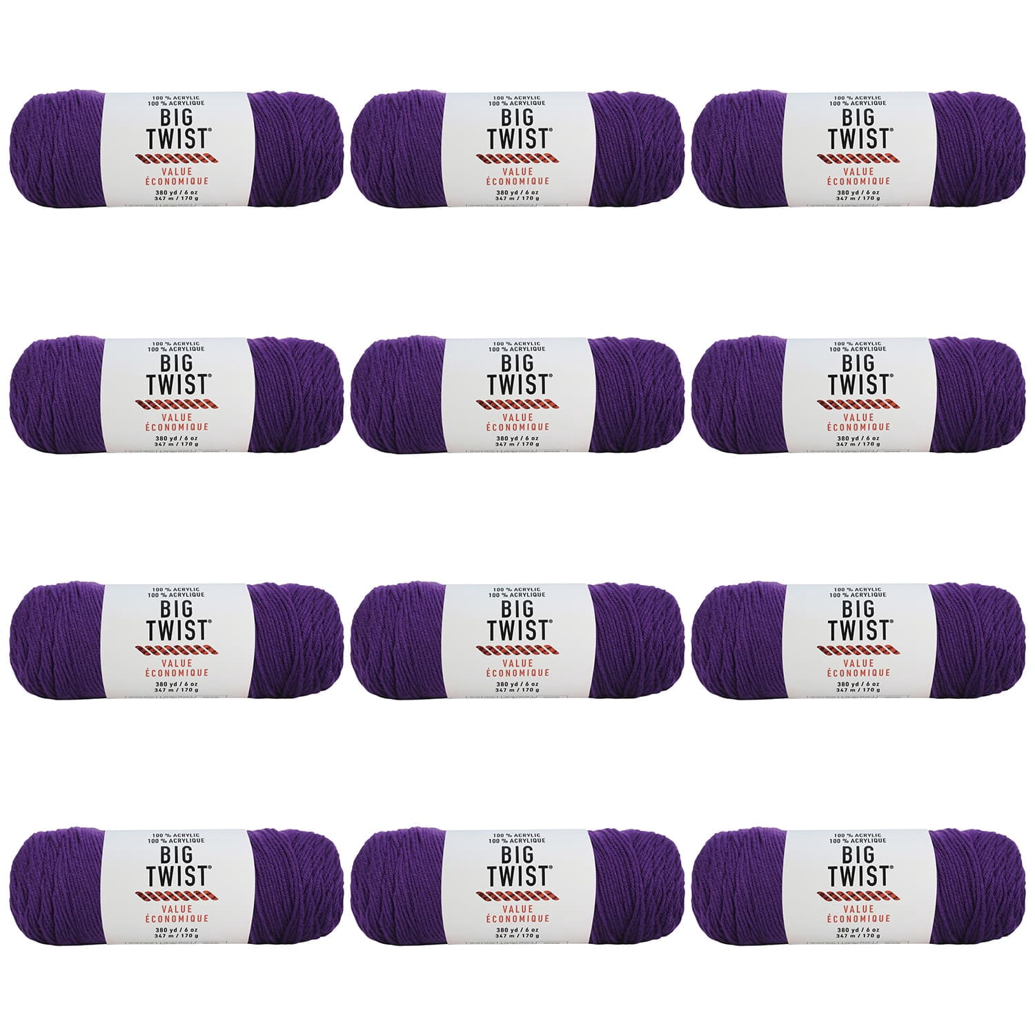 Big Twist Value Yarn - Medium (4) 100% Acrylic Worsted Weight Yarn ...
