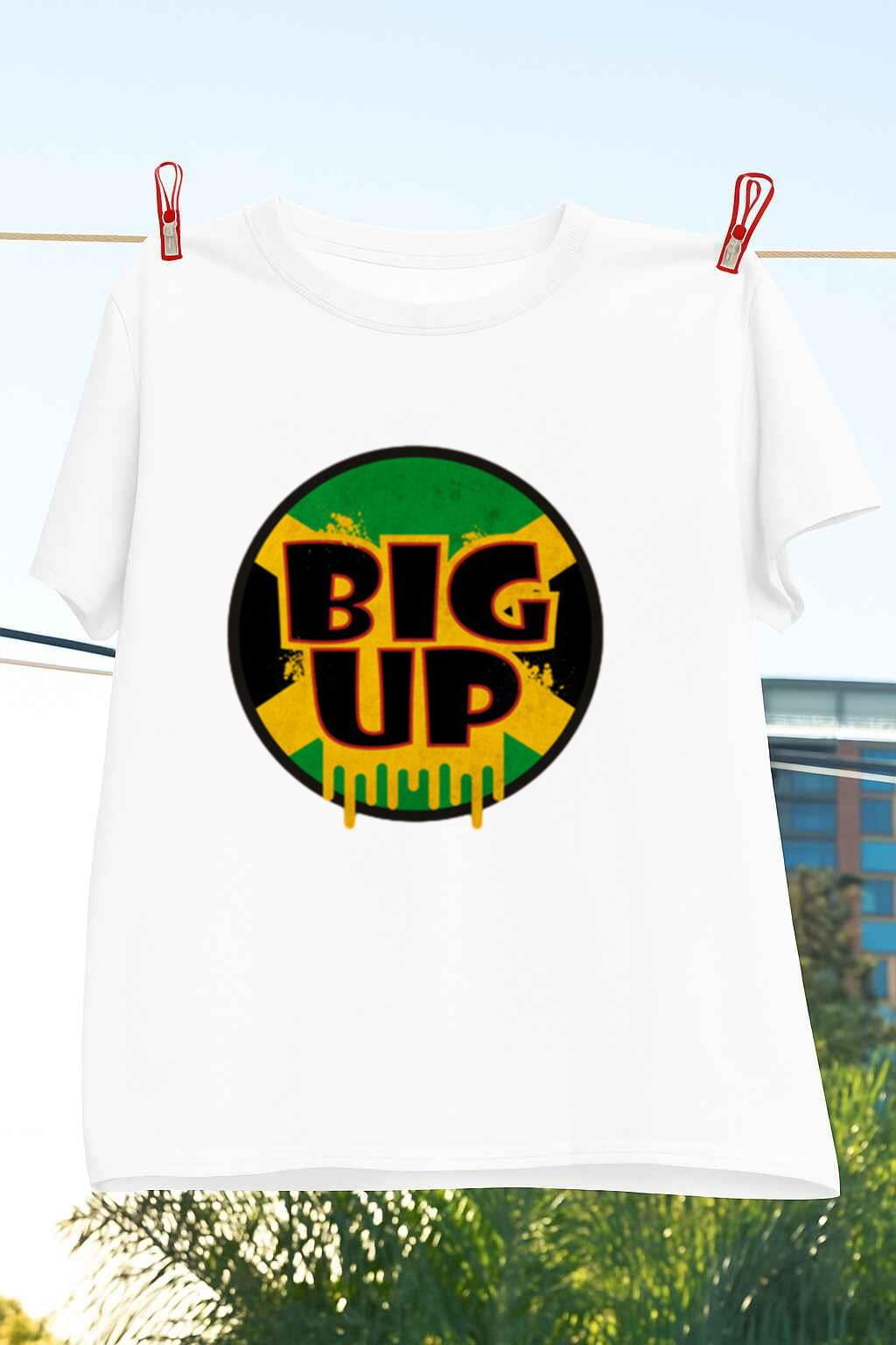 Big Up Jamaica Retro Graphic Unisex T-Shirt Reggae Inspired Island ...