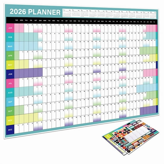Big Wall Calendar 2026 Yearly Wall Calendar Jan.2026 - Dec.2026 12 ...