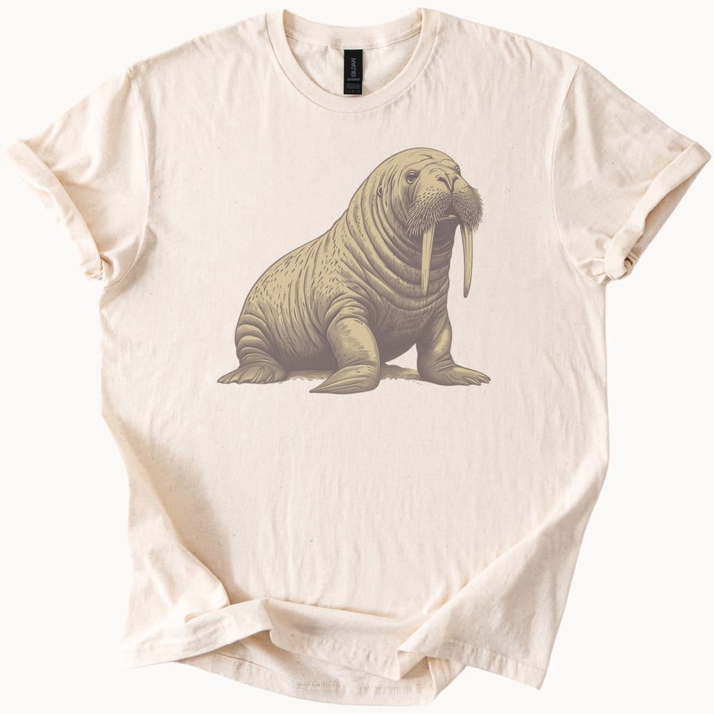 Big Walrus T Shirt Animal Graphic Tee Wildlife Ocean Sea Mammal Shirt ...