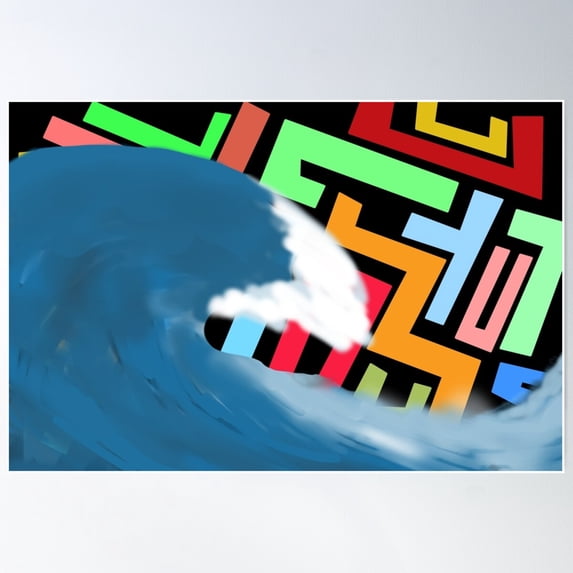 Big Wave Poster Wall Art, Modern Wall Decor For Living Room Bedroom ...
