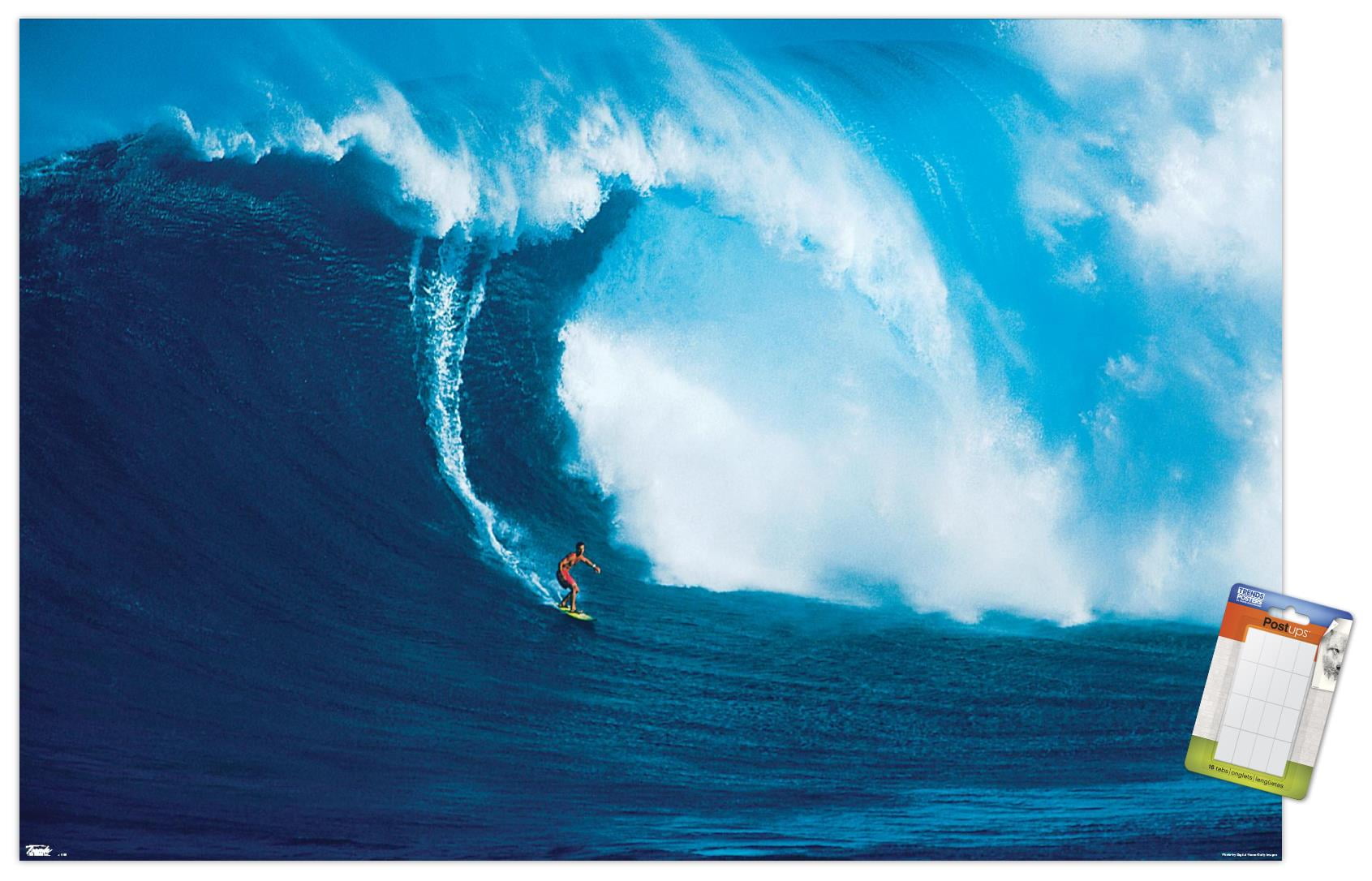 Big Wave Surfer Wall Poster, 14.725" x 22.375" - Walmart.com