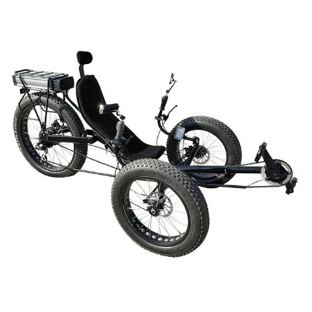 Big Wheel Fat Tire Folding Electric Recumbent Tricycle Trike – Black ...