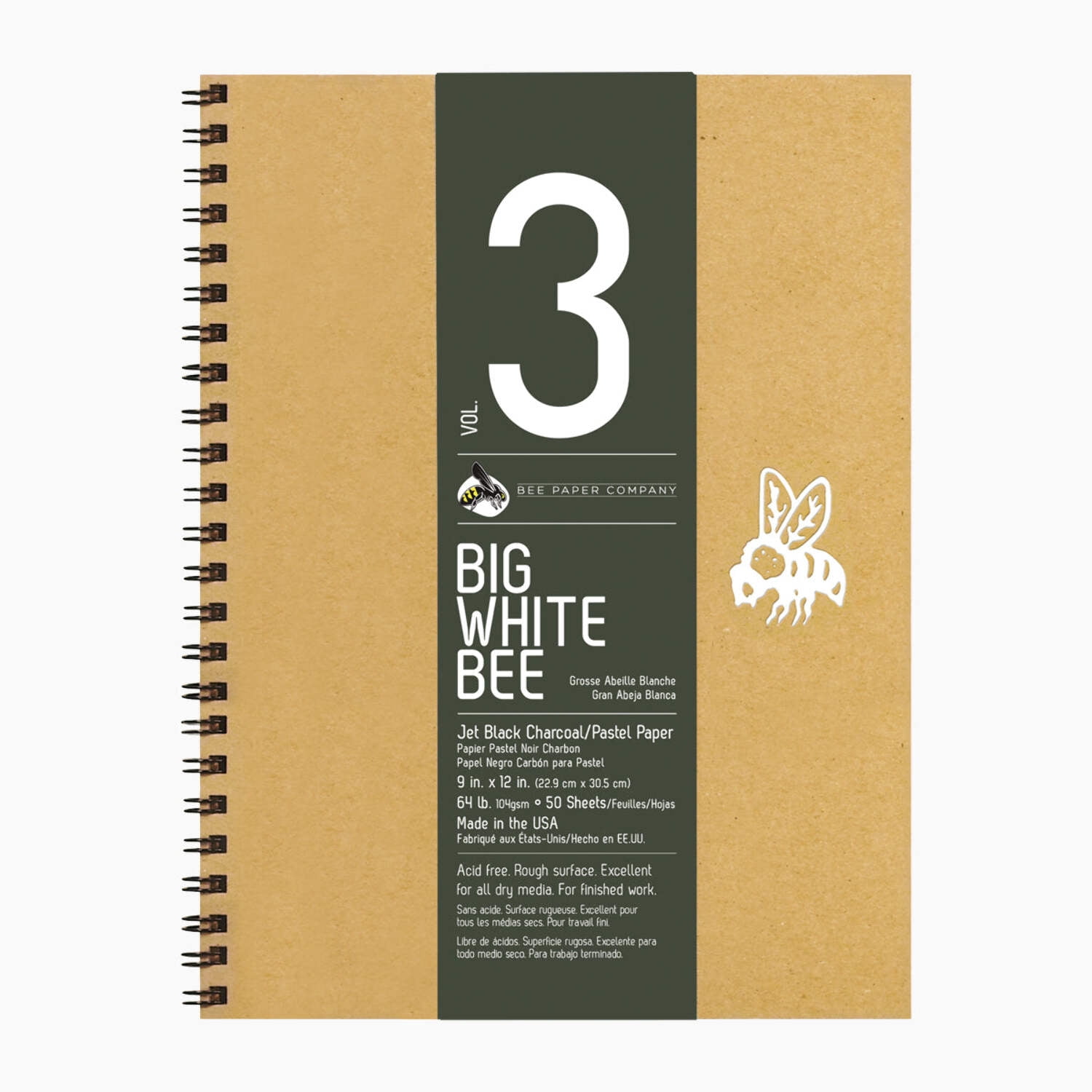 Bee Paper Big White Bee Black Charcoal Journal - Walmart.com