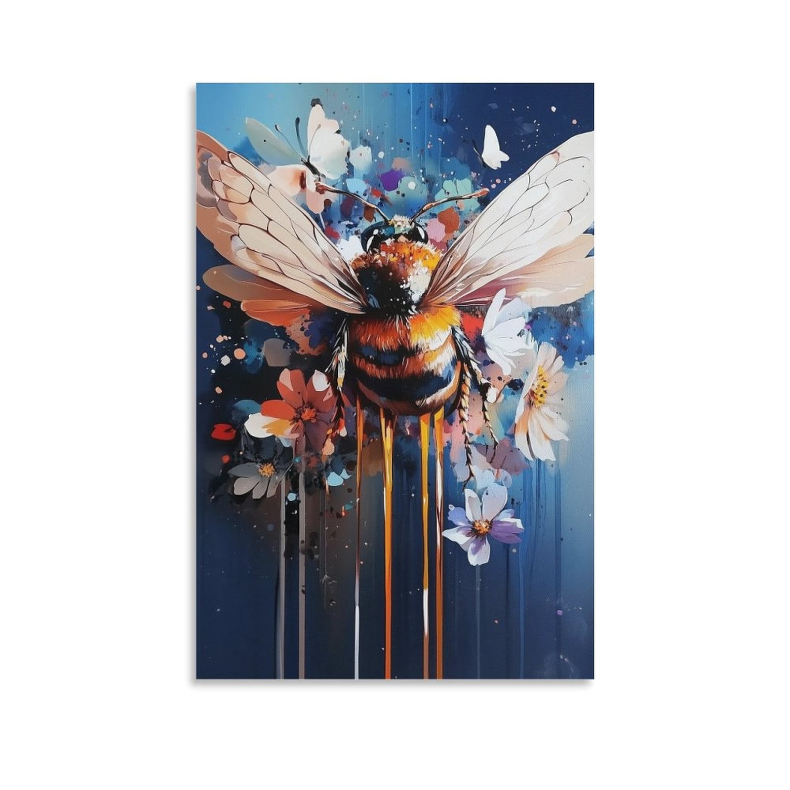 Big Winged Bee Mural Wall Art Poster Gifts Bedroom Prints Home Decor ...