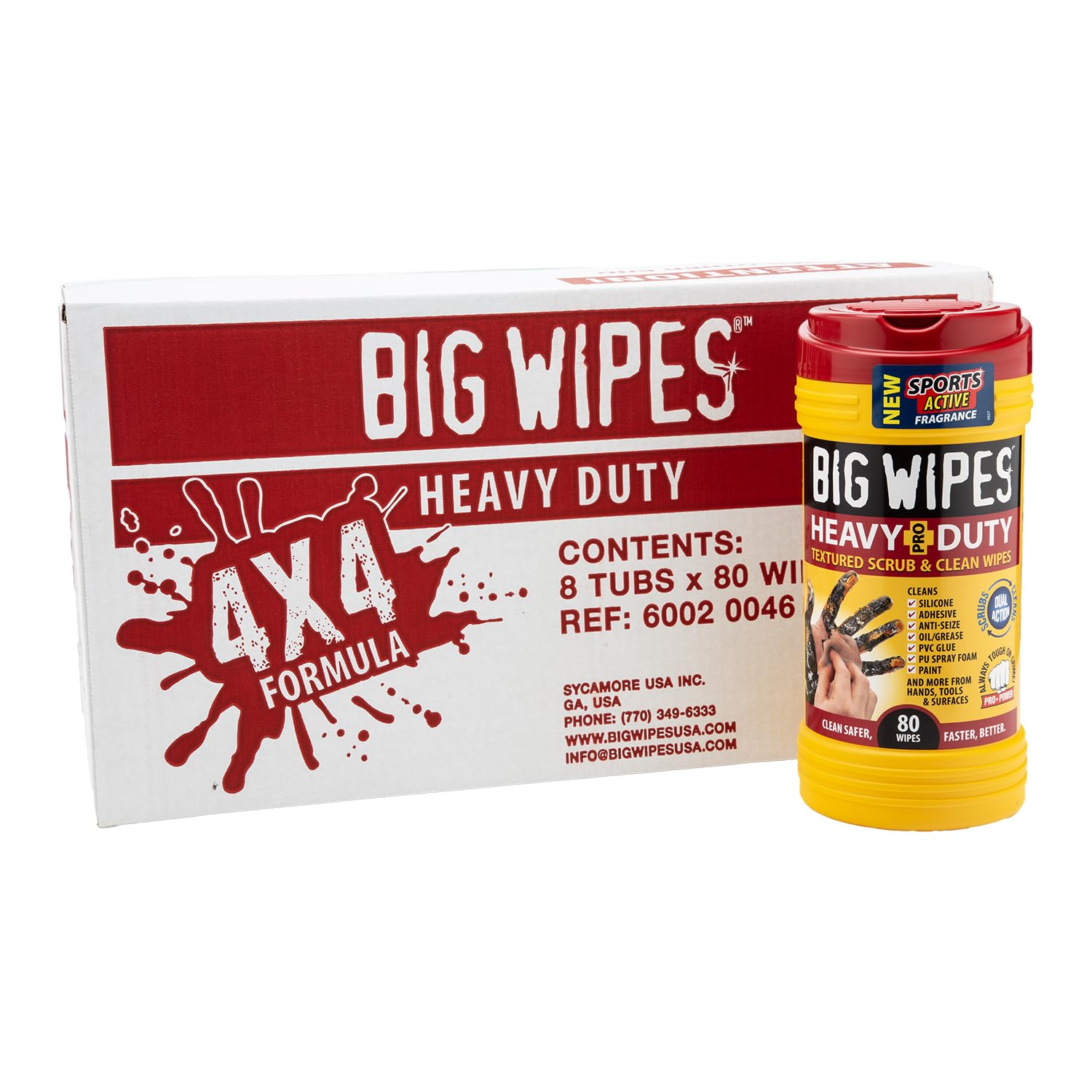 Heavy Duty Industrial Textured Scrubbing Wipes, Red Top, (80 Count ...