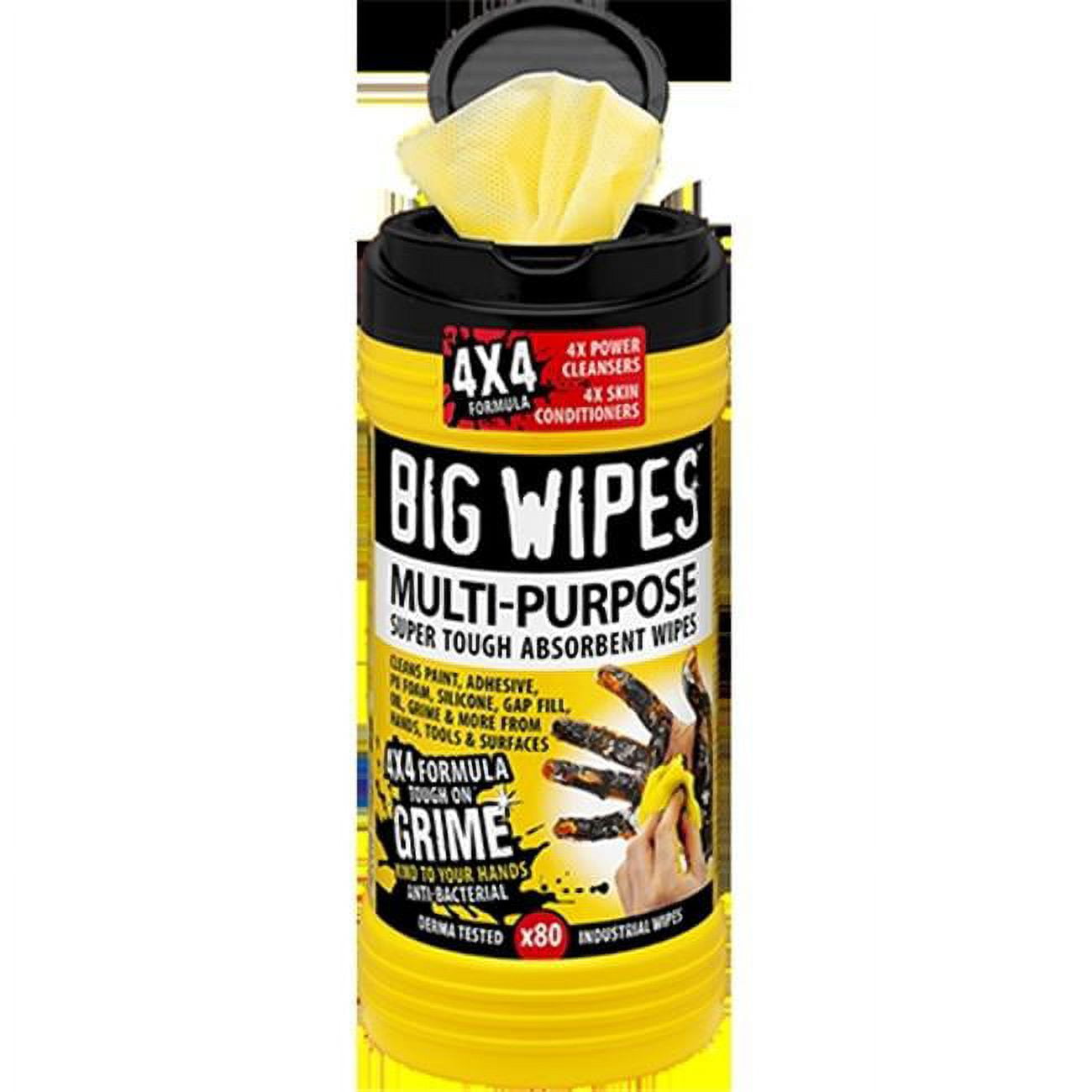 Big Wipes Multi-Purpose Wipes, Black - 80 Count - 8 per Case - Walmart.com