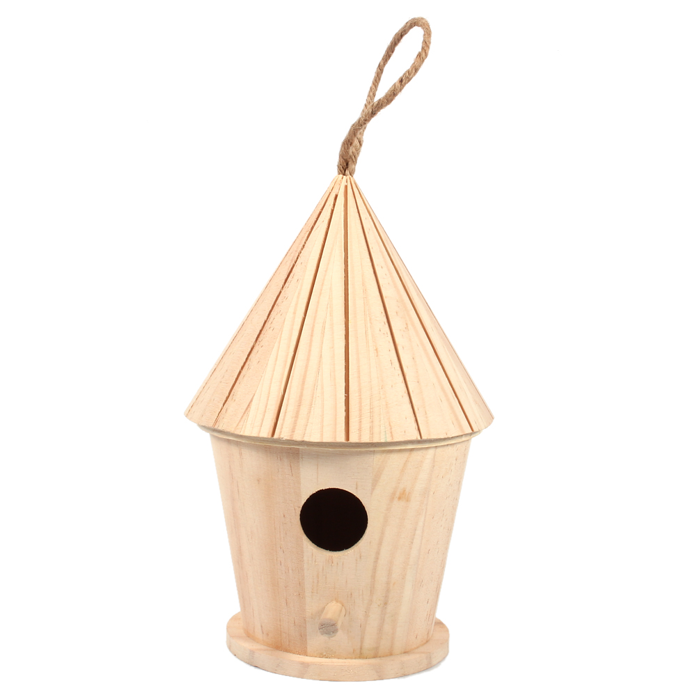 Big Wooden DIY Bird House Hanging Nest Nesting Box for Home Garden ...