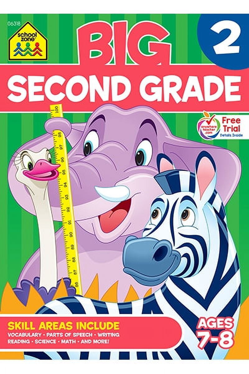School Zone Big Second Grade Workbook: Homeschool Learning with Reading ...