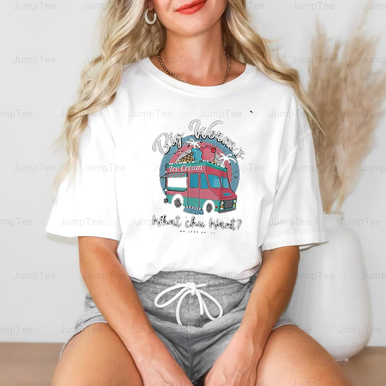 Big Worm's Ice Cream Truck Chu Want Summer Vacation Funny Movie Quote Fun Comfort Color T-Shirt ...