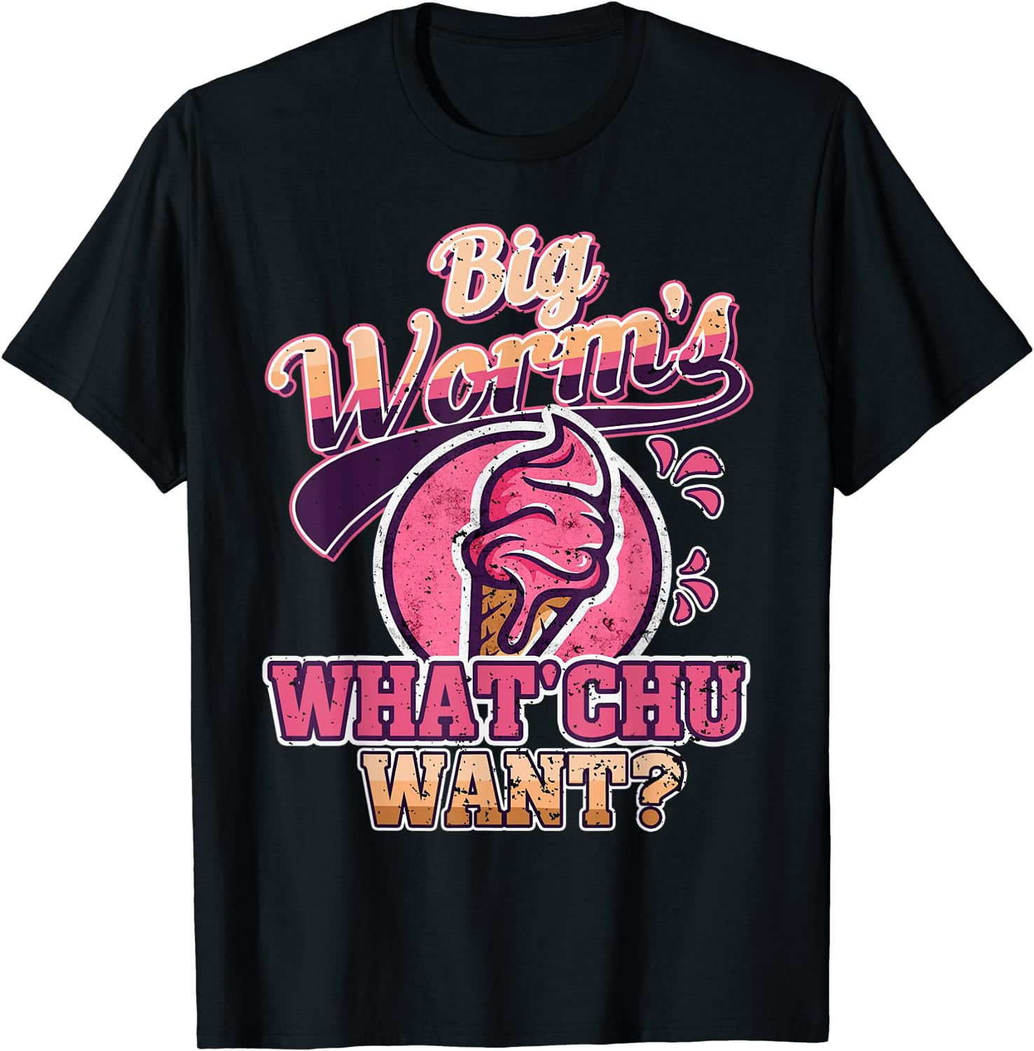 Big Worm's Ice Cream What Chu Want? Retro Summer And Beach T-Shirt ...