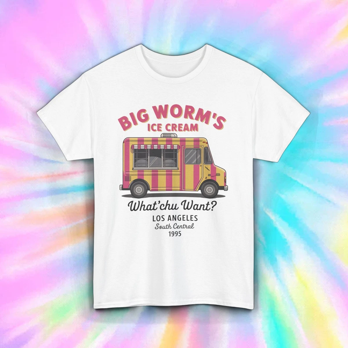 Big Worms Ice Cream Truck T-Shirt Funny Retro South Central - Walmart.com