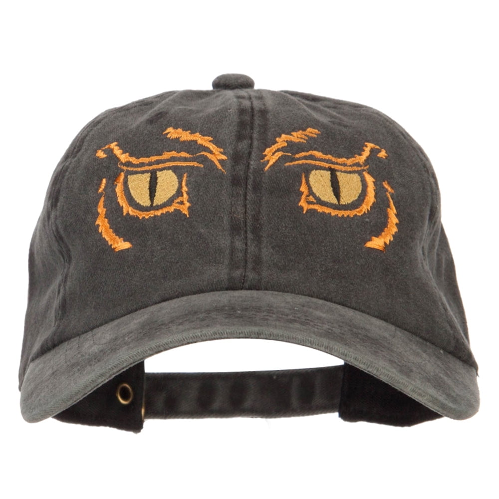 Big Yellow Eyes Embroidered Unstructured Cotton Cap - Black OSFM ...