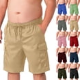 Big and Tall Cargo Shorts for Men Drawstring Elastic Waist Shorts ...