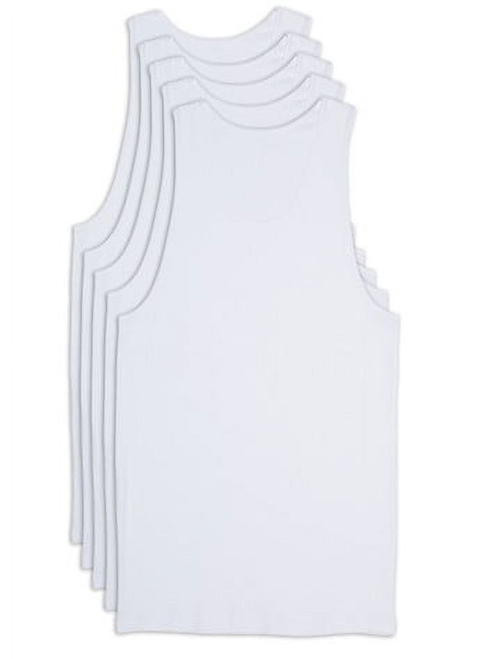 Big Men's FreshIQ ComfortSoft White Tagless Tank 5-Pack - Walmart.com