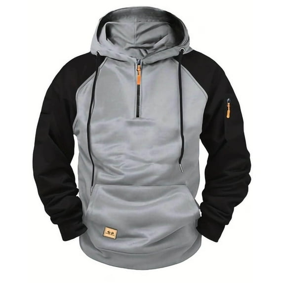 Big and Tall Hoodies for Men Quarter Zip Up Tactical Hoodie Pullover ...