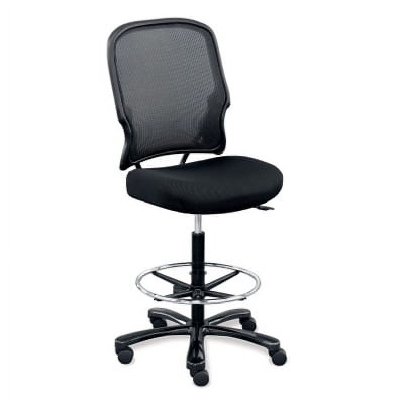 Big and Tall Memory Foam Stool with Black Mesh Back and Black Frame ...
