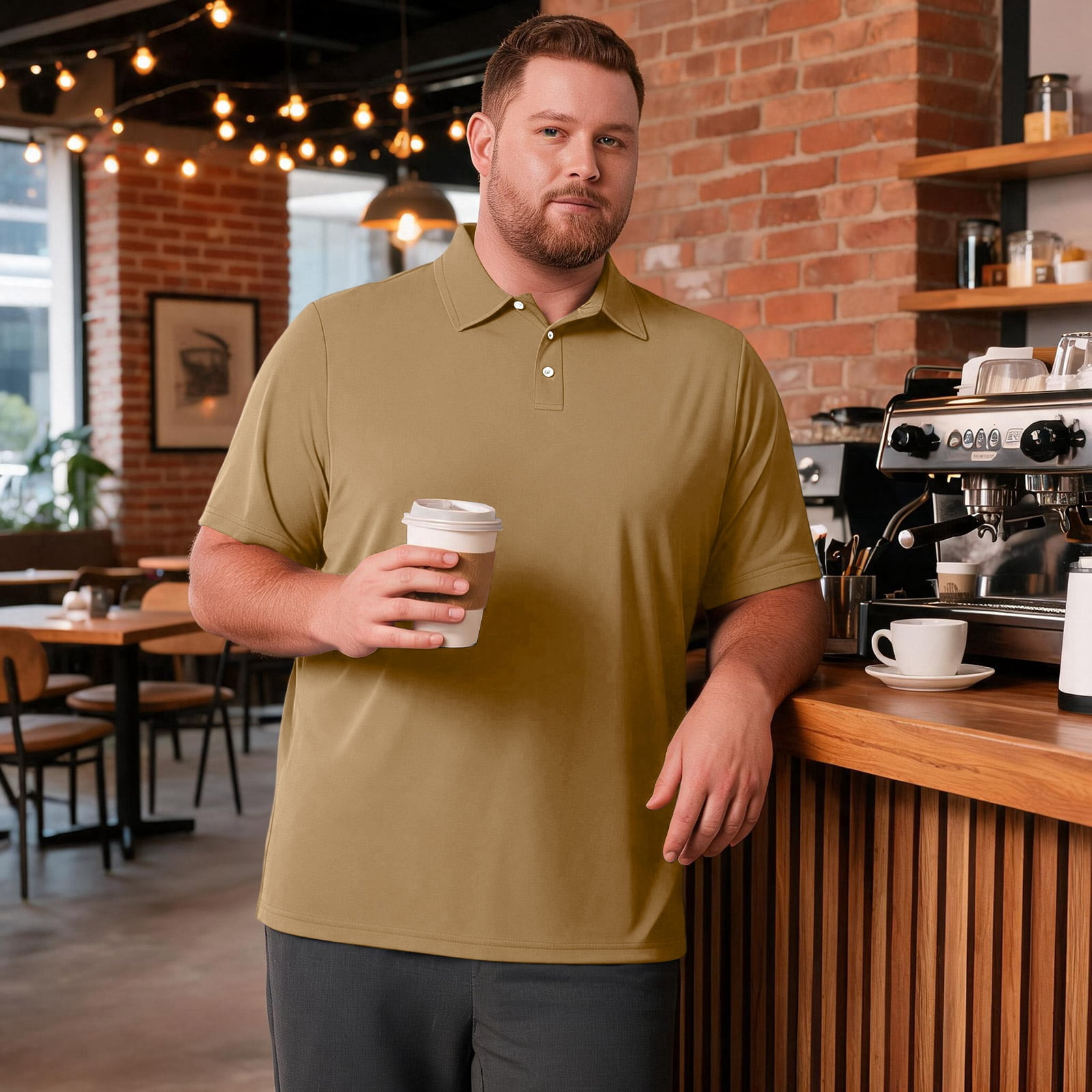 Big and Tall Men's Polo Shirt Quick Dry Short Sleeve Collared Golf ...