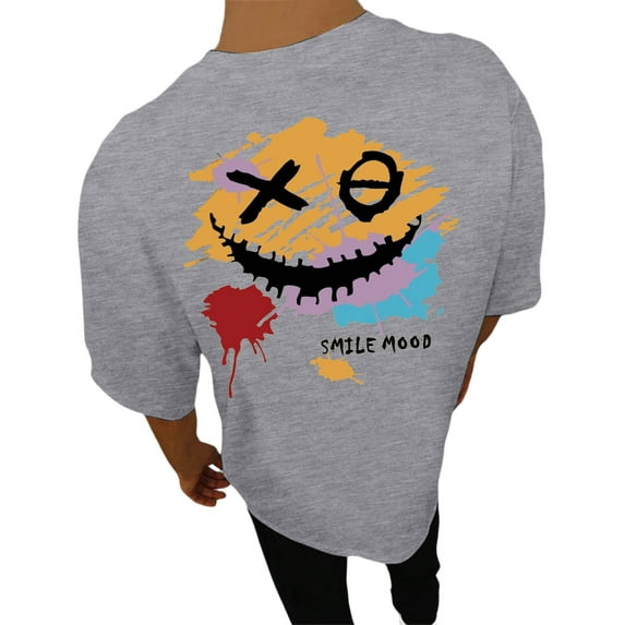 Big and Tall Men's T-shirts Casual Crew Neck Short Sleeve Summer Letter ...