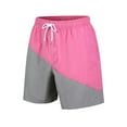 Big and Tall Mens Hawaiian Beach Shorts Color Block Elastic Waist ...