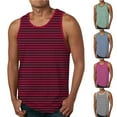 Big and Tall Mens Stripe Print Athletic Tank Tops Sleeveless Fashion ...