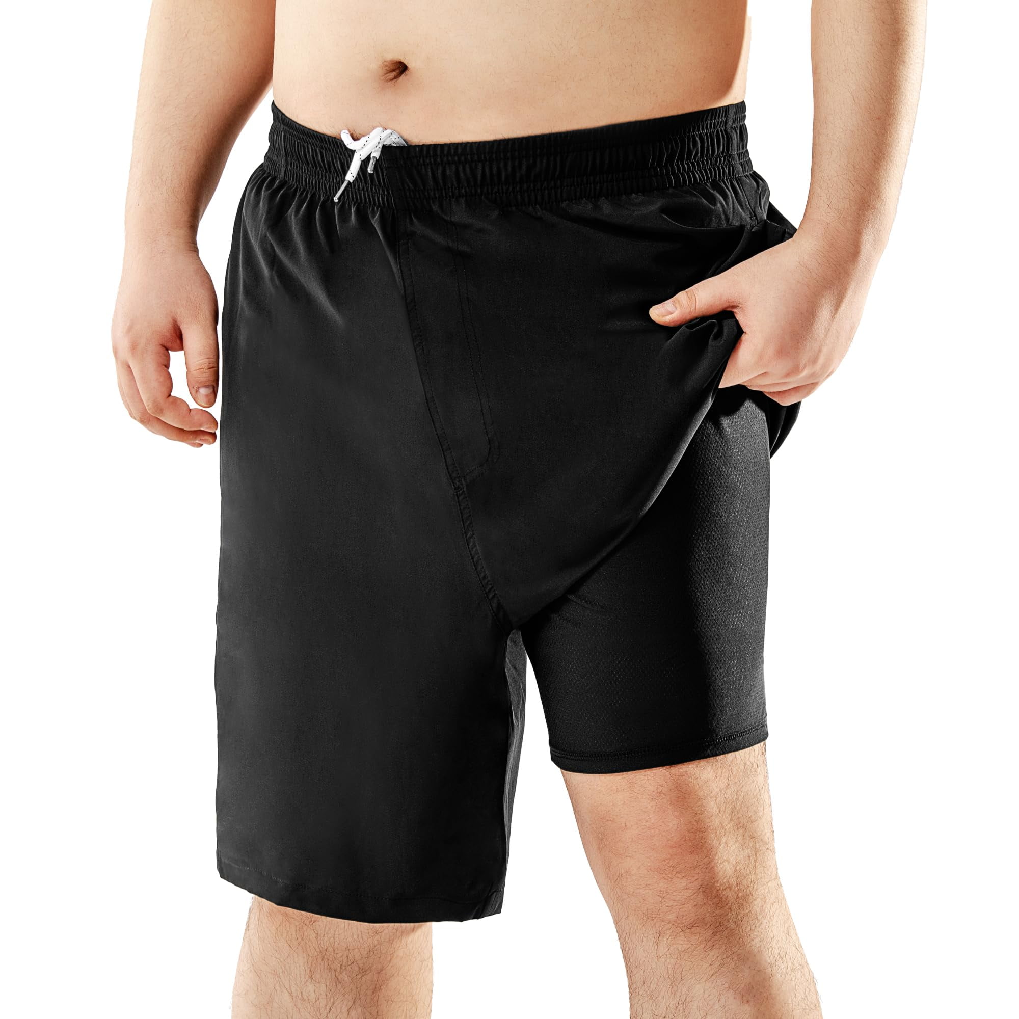 Big and Tall Mens Swim Trunks with Compression Liner Swimsuit Bathing Suit Swim Shorts Board ...