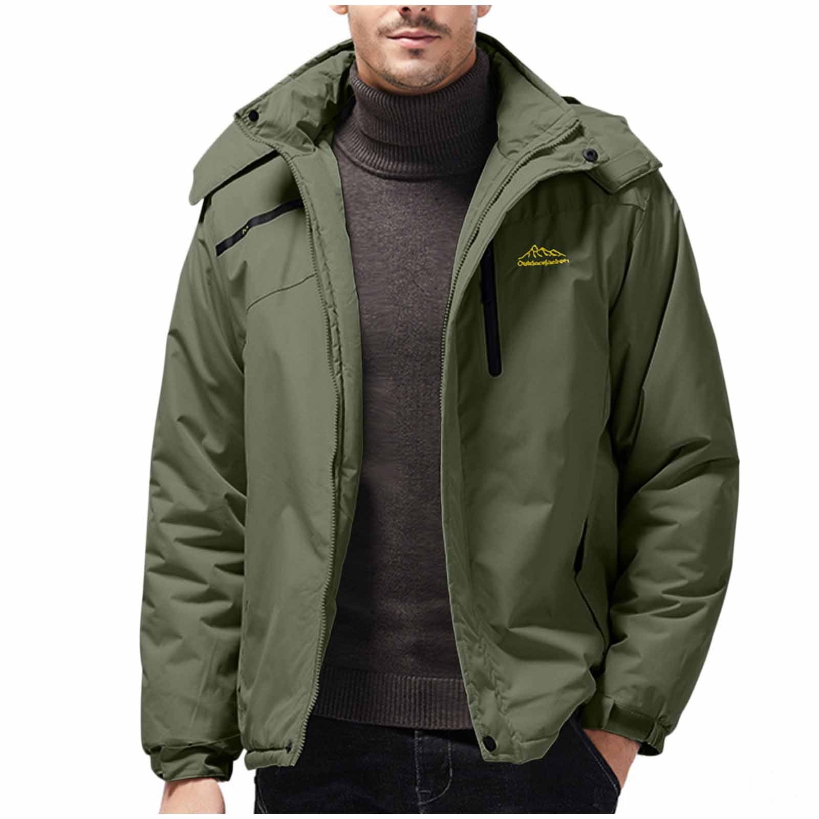 Big and Tall Mens Winter Puffer Rain Coats with Hoodies M-5XL Plus Size ...