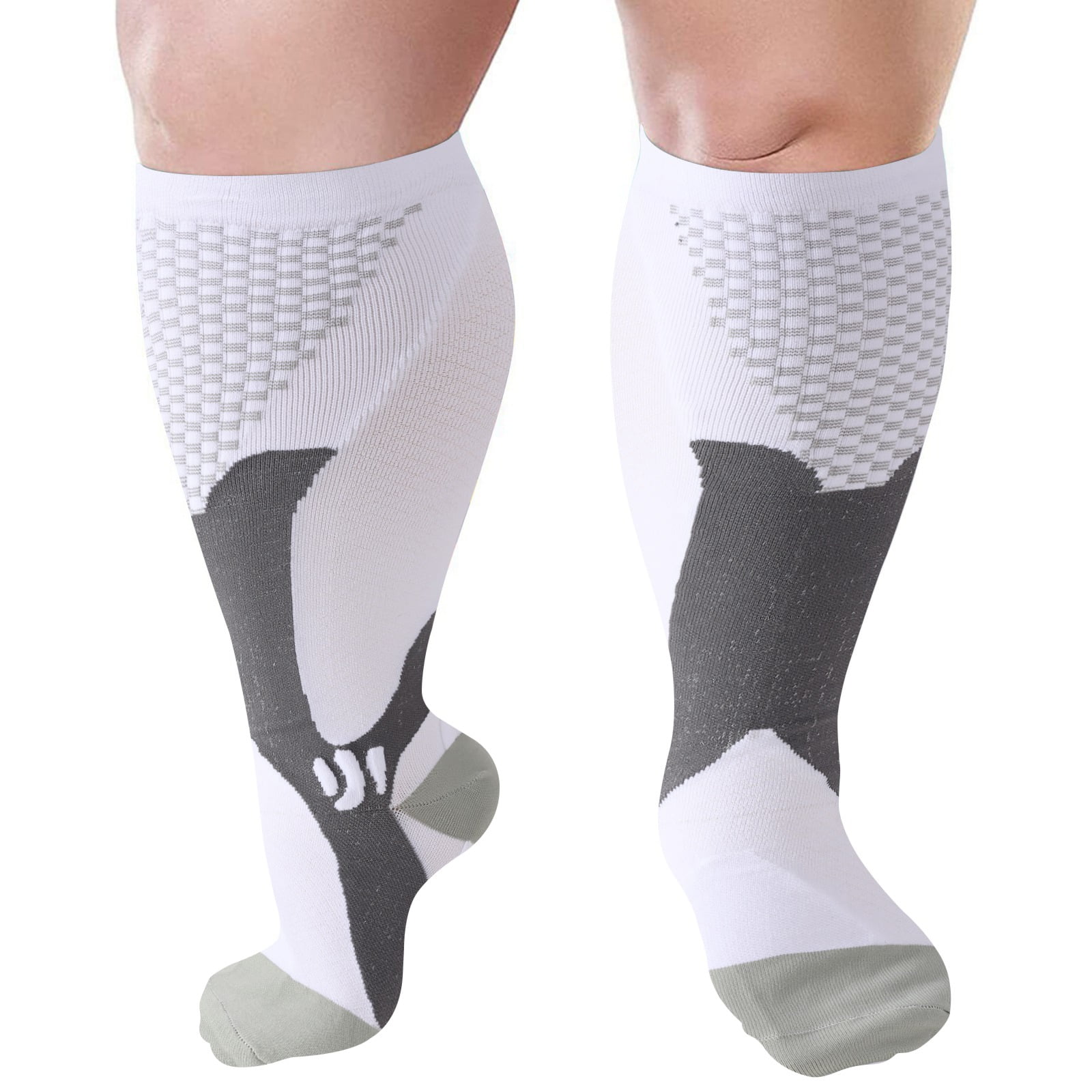 Big and Tall Plus Size Compression Socks for Women Men Wide Calf 15 ...