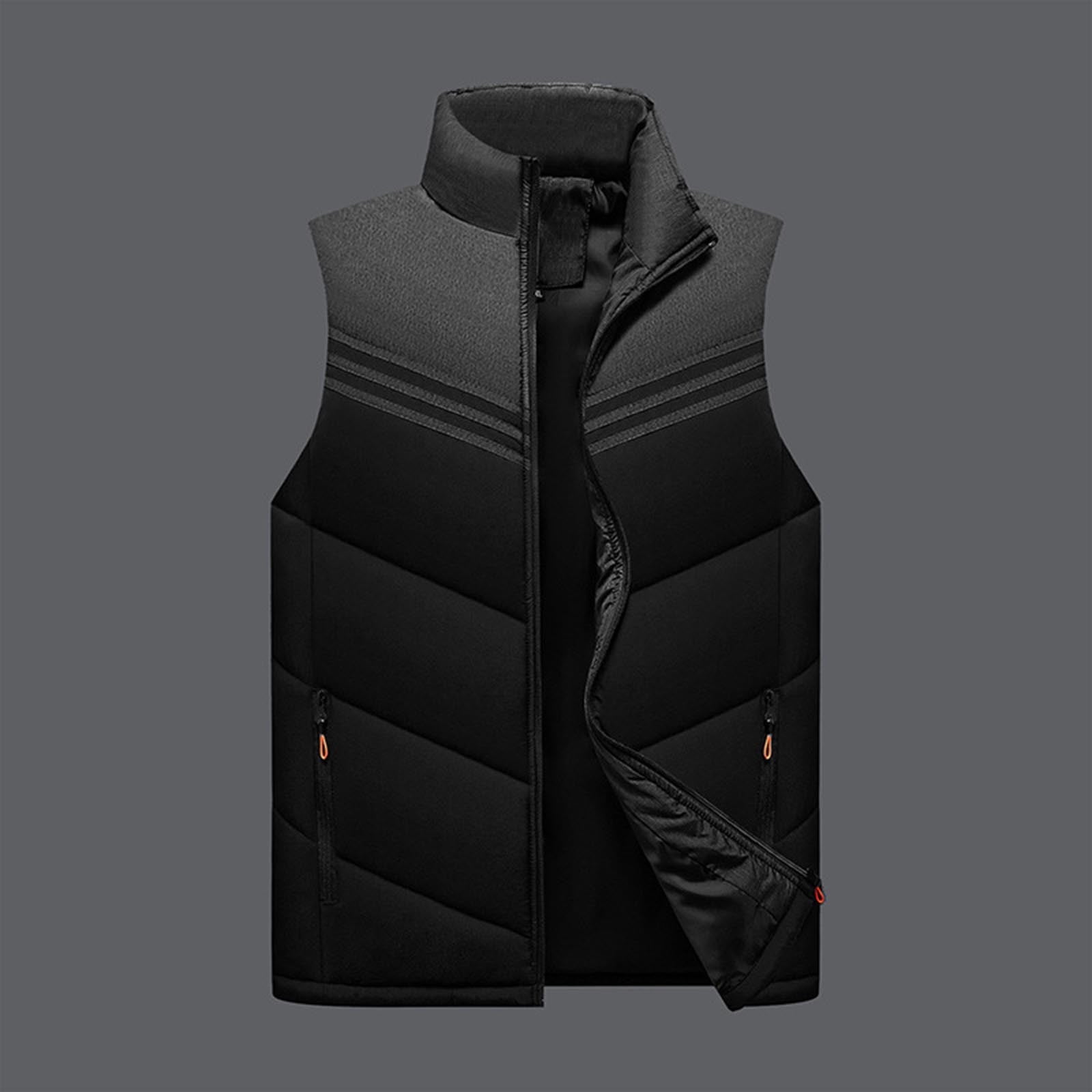 Big and Tall Puffer Vests for Men without Hood,Sports Coat Warm Jacket ...