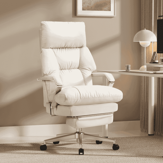 Big and Tall Reclining Office Chair with Footrest – 25.6" Wide Seat ...
