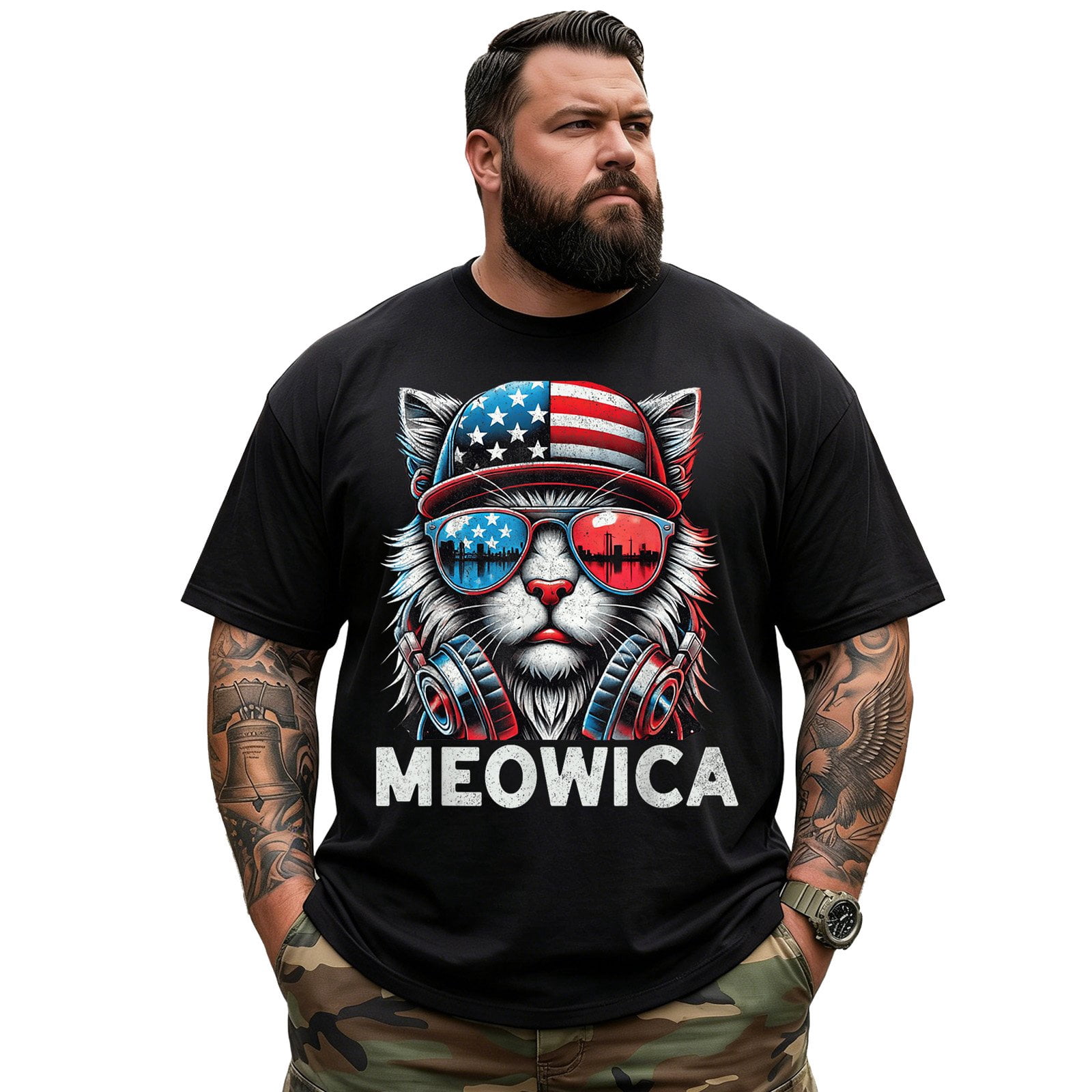 Big and Tall Shirt for Men America 250 Patriotic USA Flag 1776 2026 ...