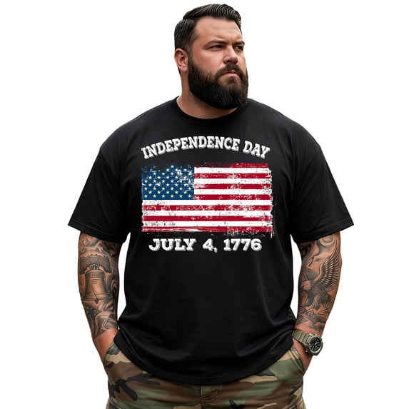 Big and Tall Shirt for Men America 250 Patriotic USA Flag 1776 2026 ...