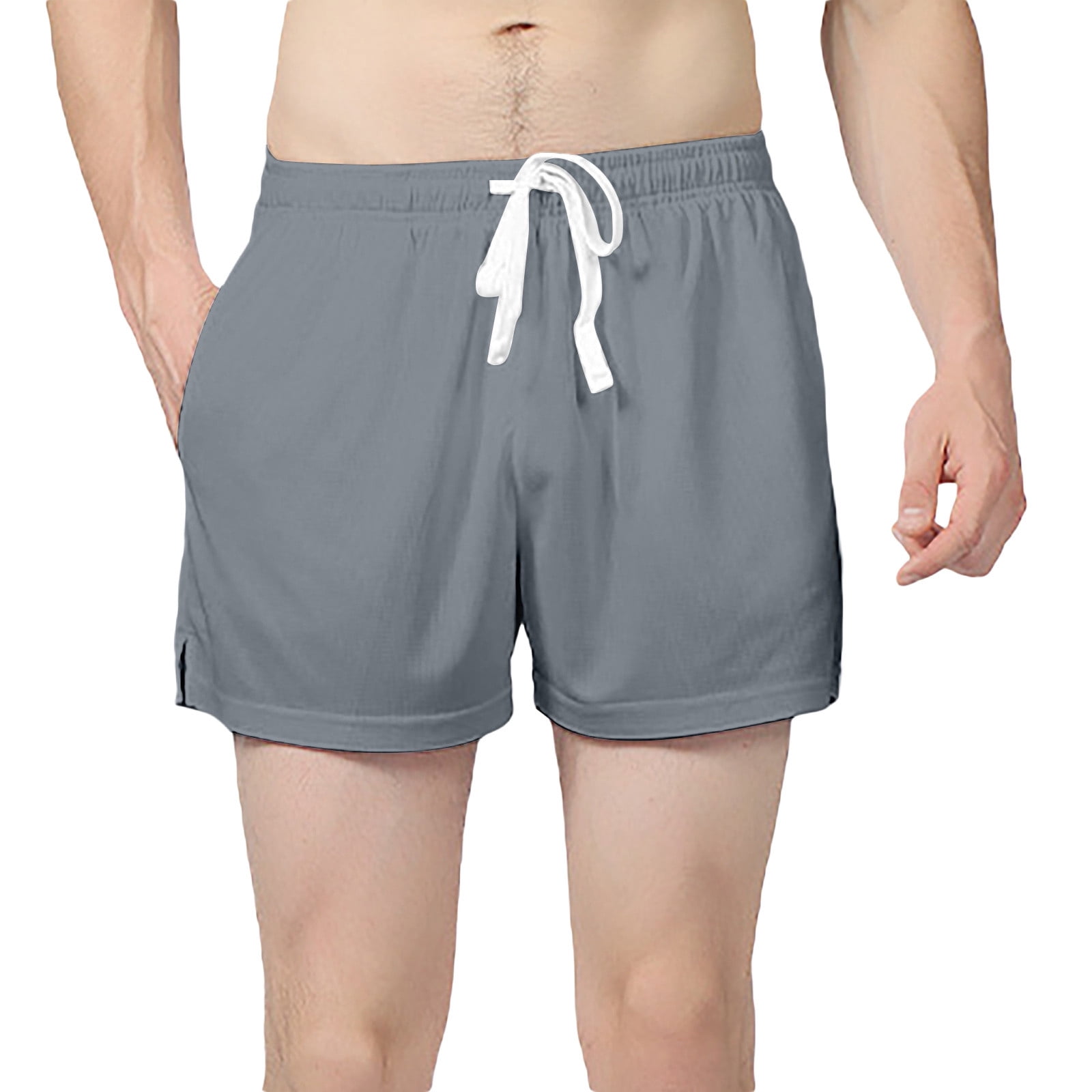 Big and Tall Shorts for Men Streetwear Athletic Workout Shorts Raw Hem ...
