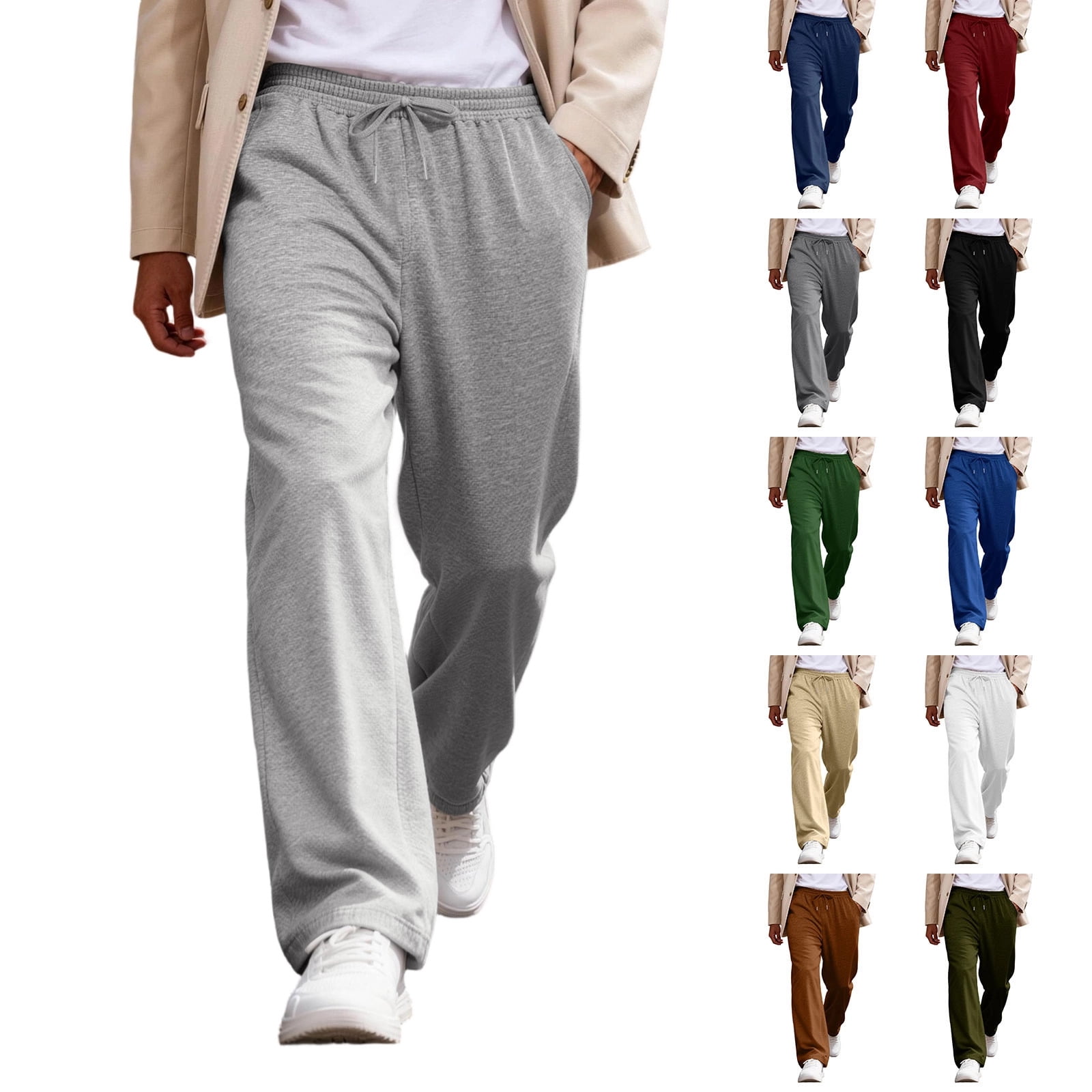 Big and Tall Sweatpants for Men Drawstring Elastic Waist Classic Baggy ...