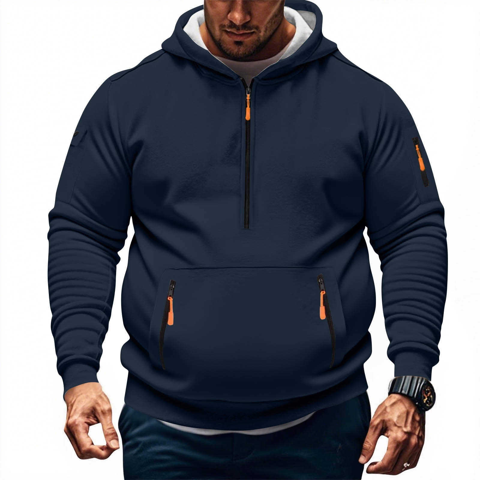 Big and Tall Sweatshirts for Men Zipper Front Oversized Hoodie Baggy ...