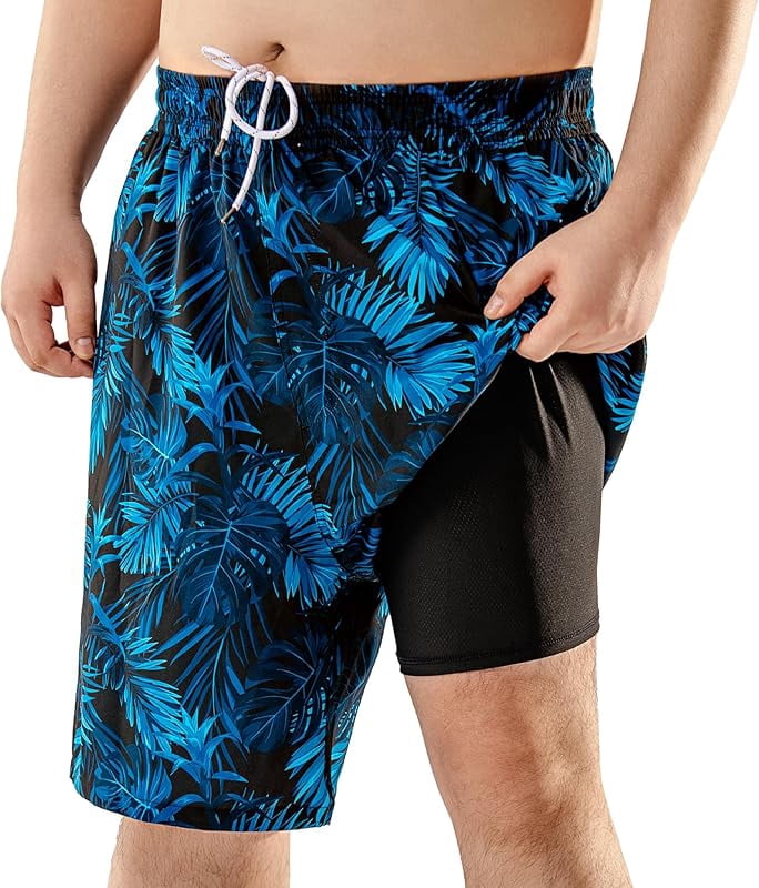 Big and Tall Swim Trunks for Men Compression Liner Bathing Suit with ...