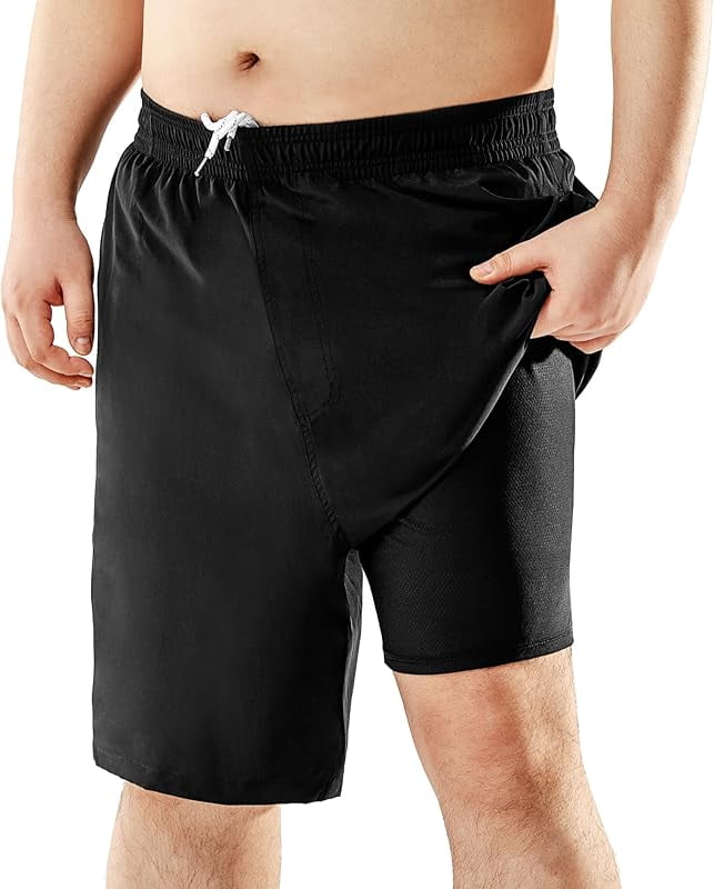 Big and Tall Swim Trunks for Men Compression Liner Bathing Suit with ...
