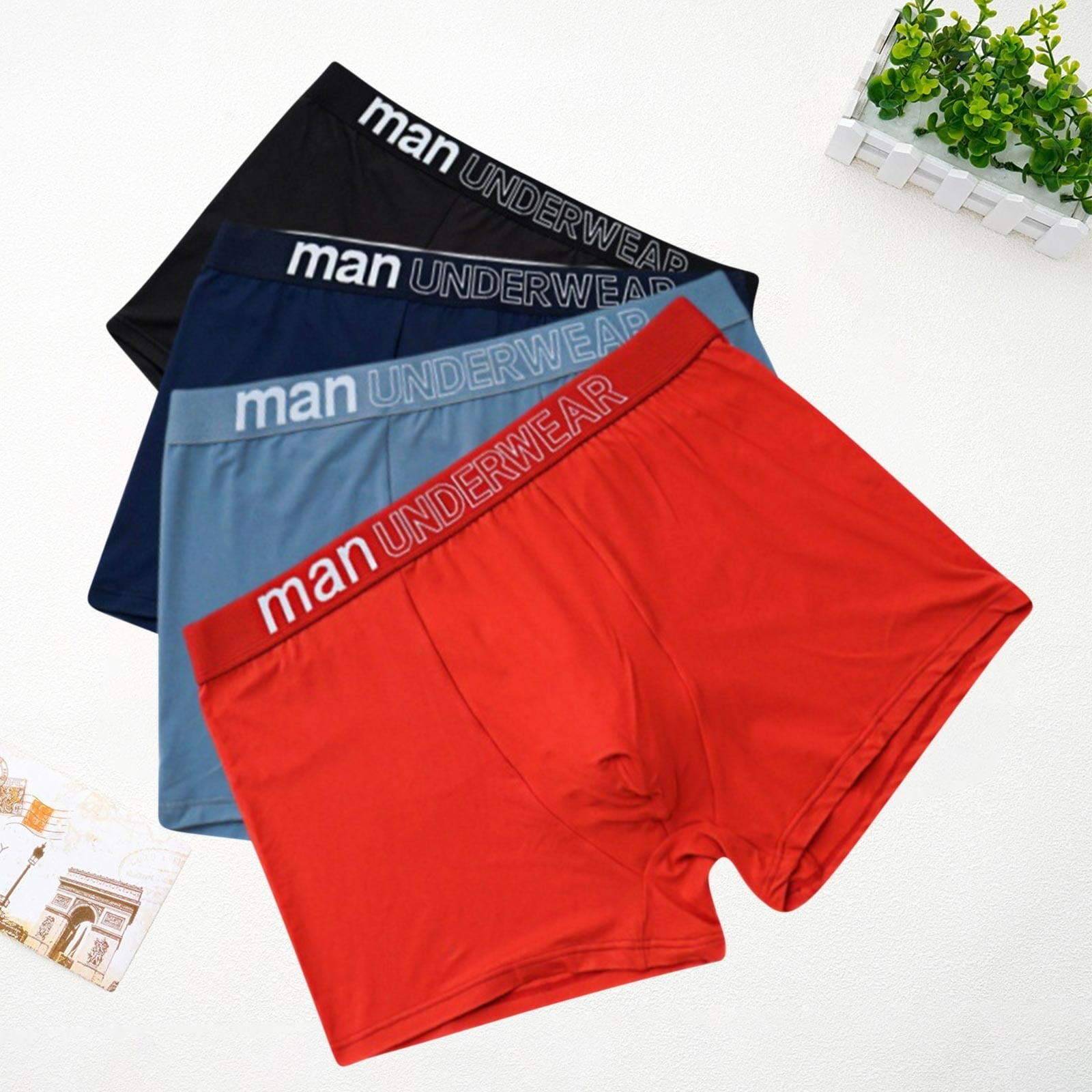 Big and Tall Underwear for Men L-5X Plus Size 4 Pack Cotton Boxer ...