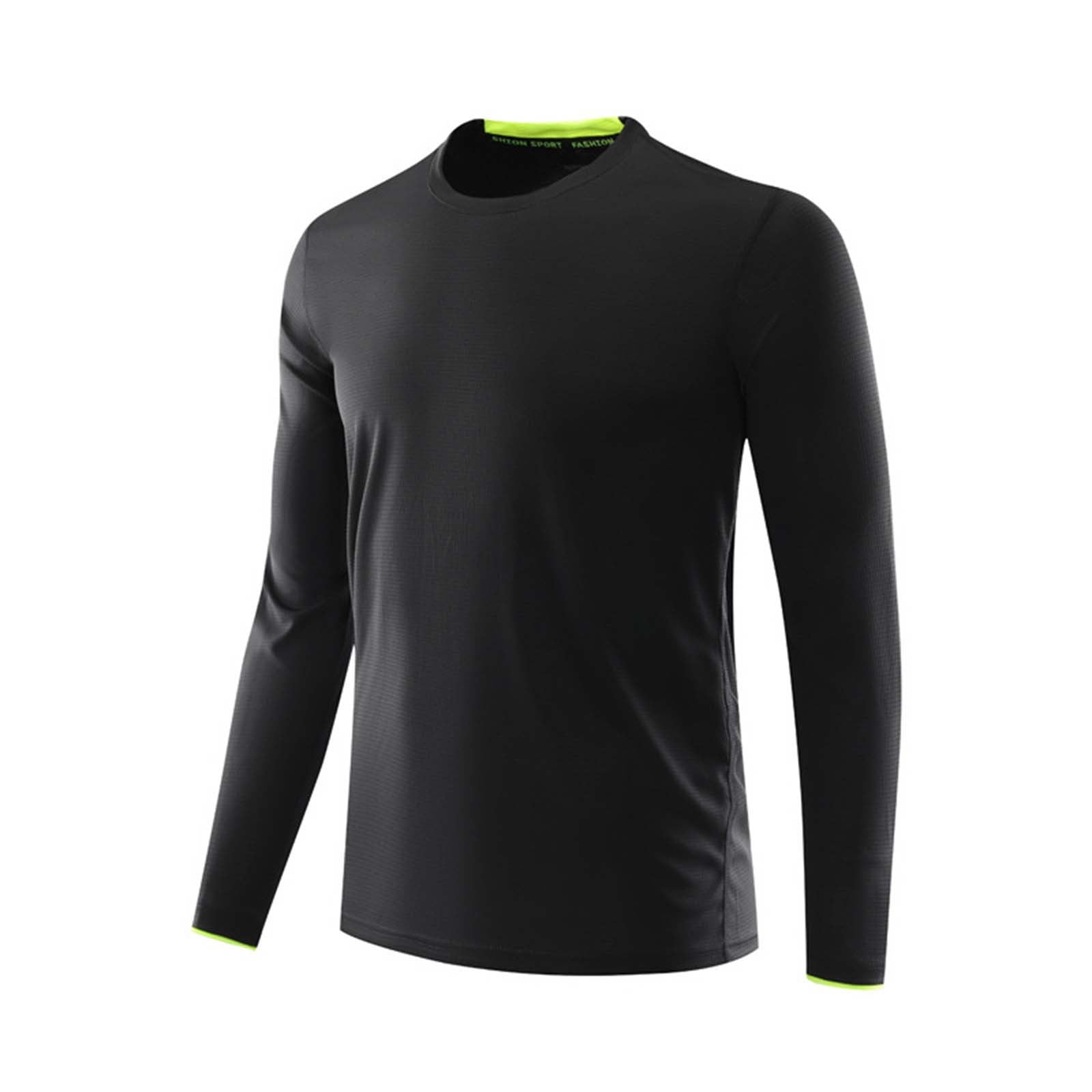 Big and Tall Workout Tops for Men Long Sleeve Breathable Crew Neck ...