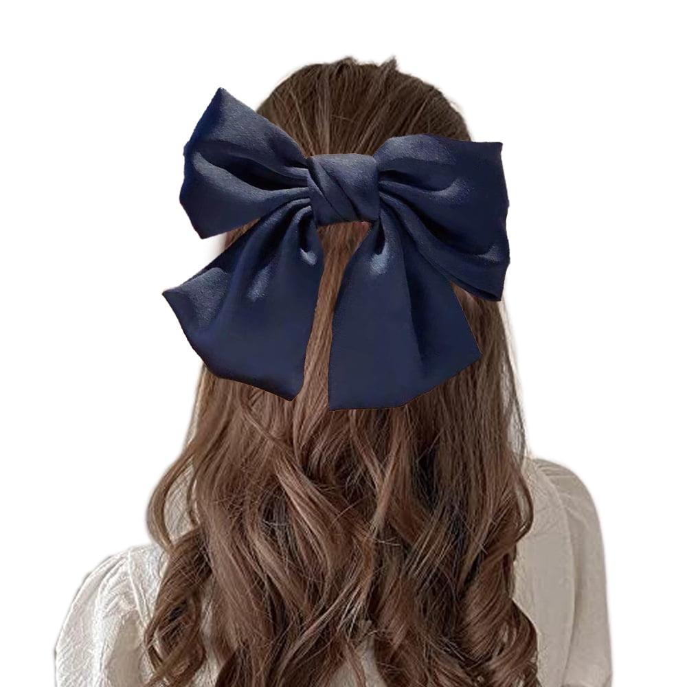 Big bow hairpin satin bow hairpin girl silk hairpin lovely hair ...