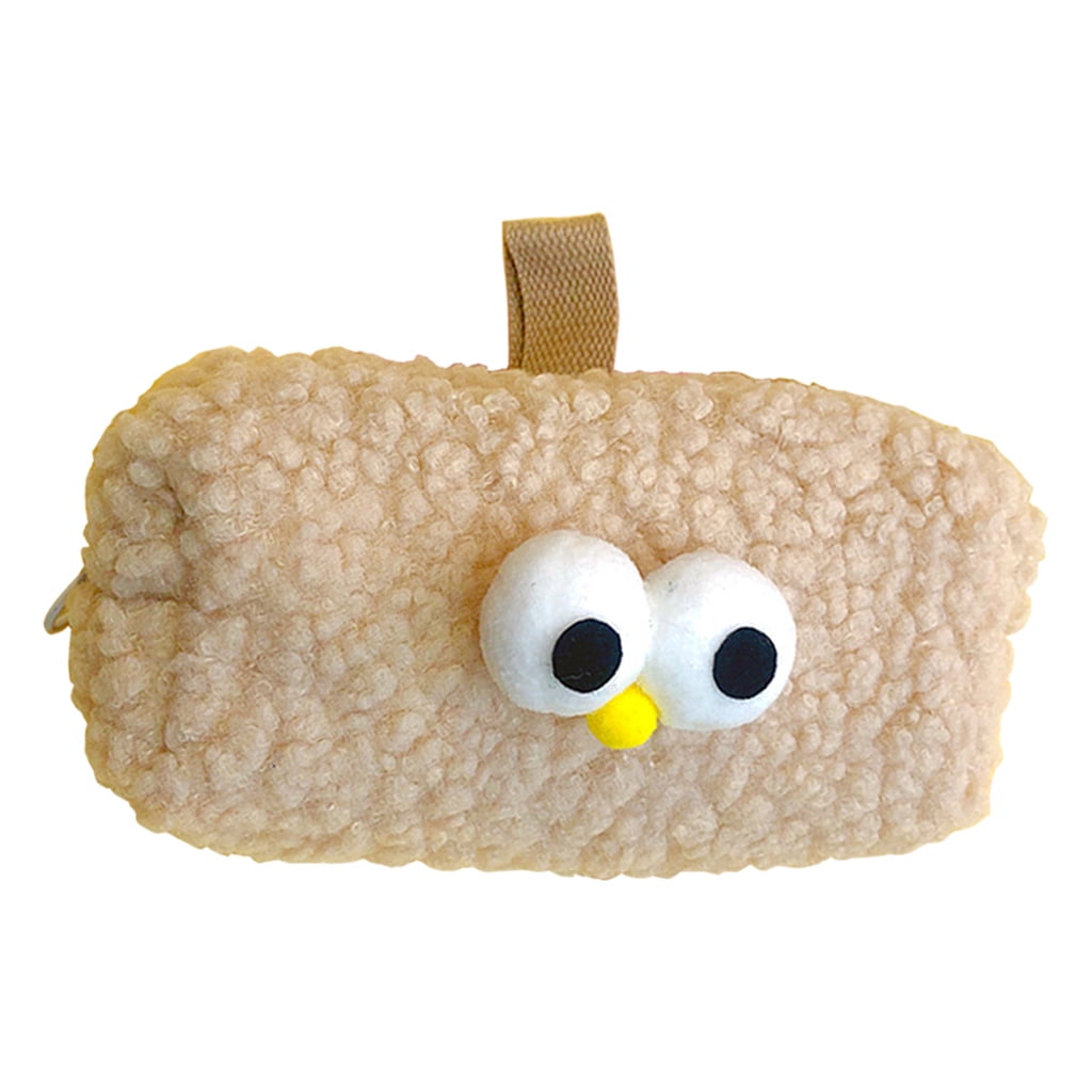 Portable Zipper Pencil for Case Multifunctional Cute Pen Pouch Fuzzy ...